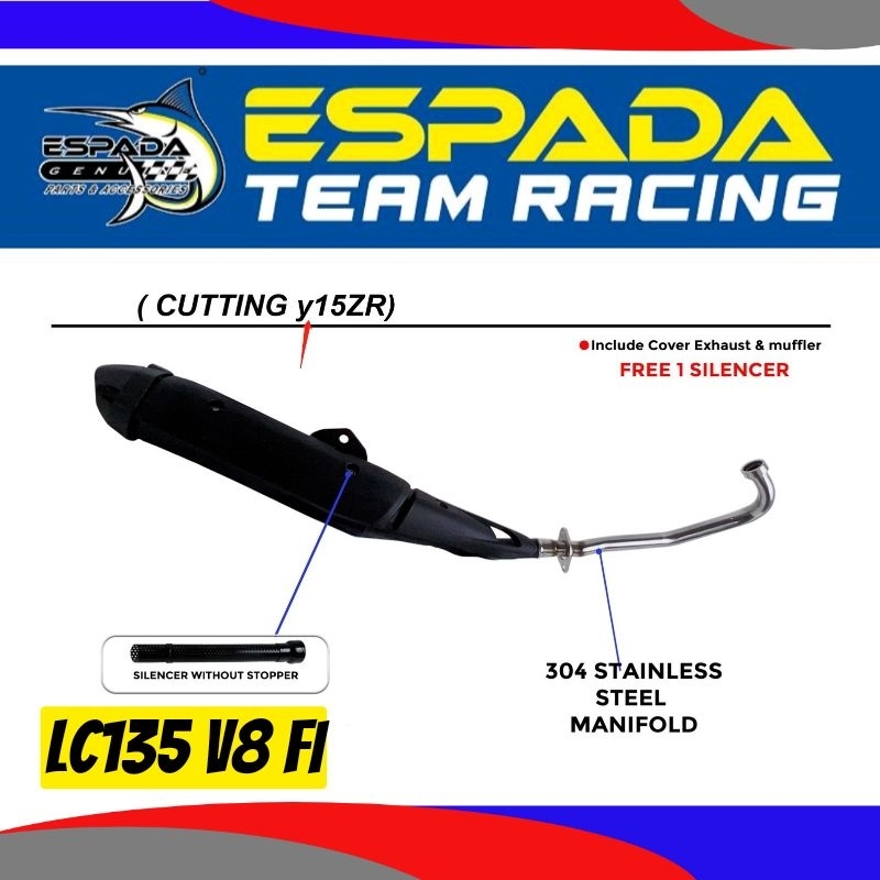 Espada Standard Racing Exhaust E7 E6 BP1 BP2 BACK PRESSURE RS150 RSX VF3I LC135 V8 FI Y15ZR Y15 ...