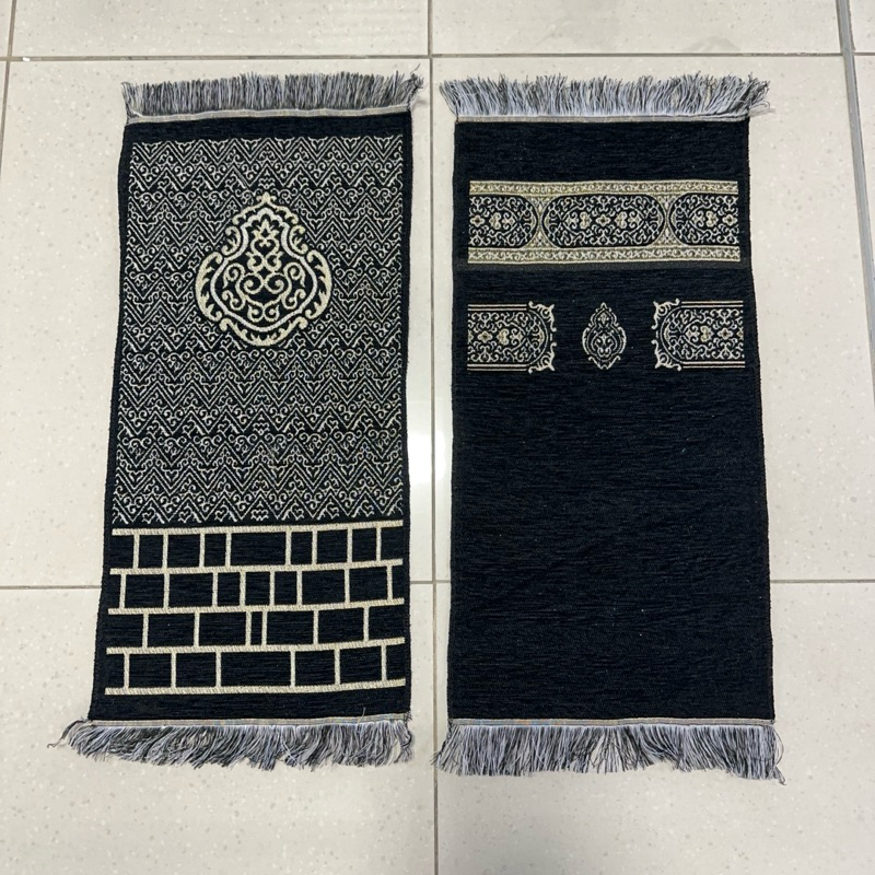 Sejadah Kiswah Hitam Chenile Size 35X65CM Turki with Bag | Shopee Malaysia