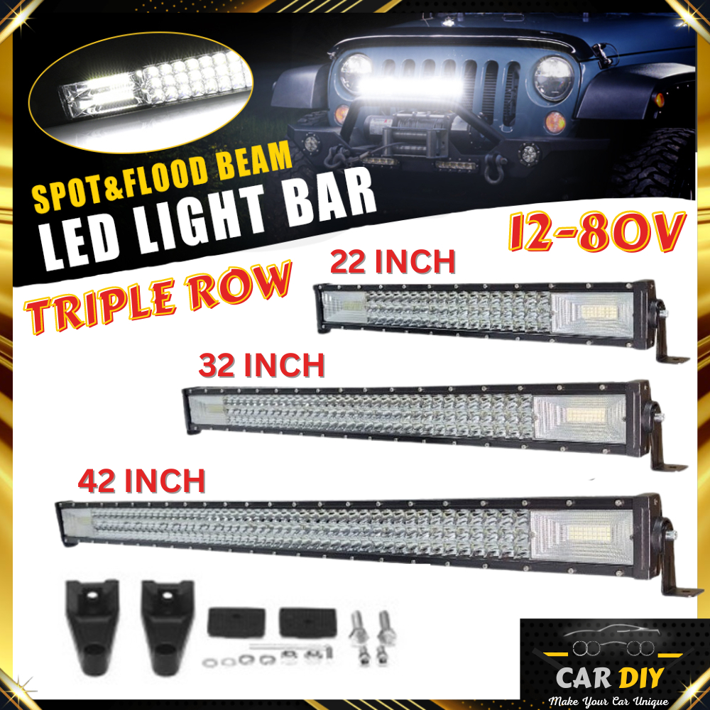 CAR DIY 12-80V 3 Row LED Light Bar Offroad Led Bar Combo Led Work Light ...