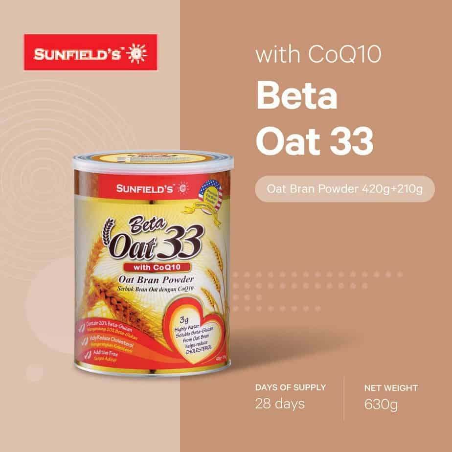 BETA OAT 33 WITH COQ10 OAT BRAN POWDER - 630g | Shopee Malaysia