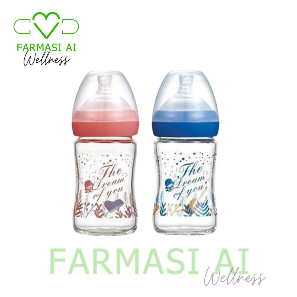 Kuku Duckbill Glass Wide Neck Feeding Bottle 150ml (Blue/Pink) | Shopee Malaysia