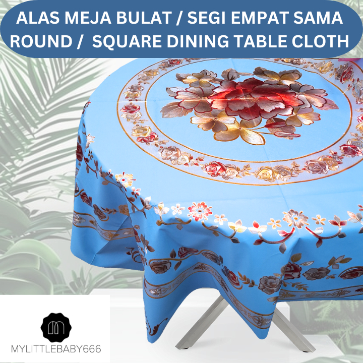 PVC ALAS MEJA MAKAN BULAT / ROUND TABLE CLOTH 6 -12 seater/kerusi BULAT ...