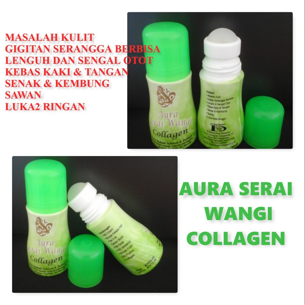 (GOLD) (SERAI WANGI) AURA TERAPI 80 ML- MINYAK ANGIN ROLL ON/SAKIT ...