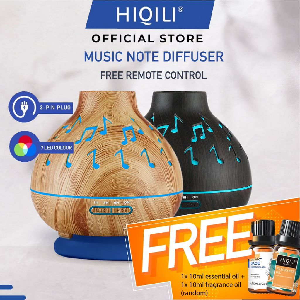 HiQiLi Music Note Air Humidifier Aroma Diffuser Fragrance Essential Oil ...