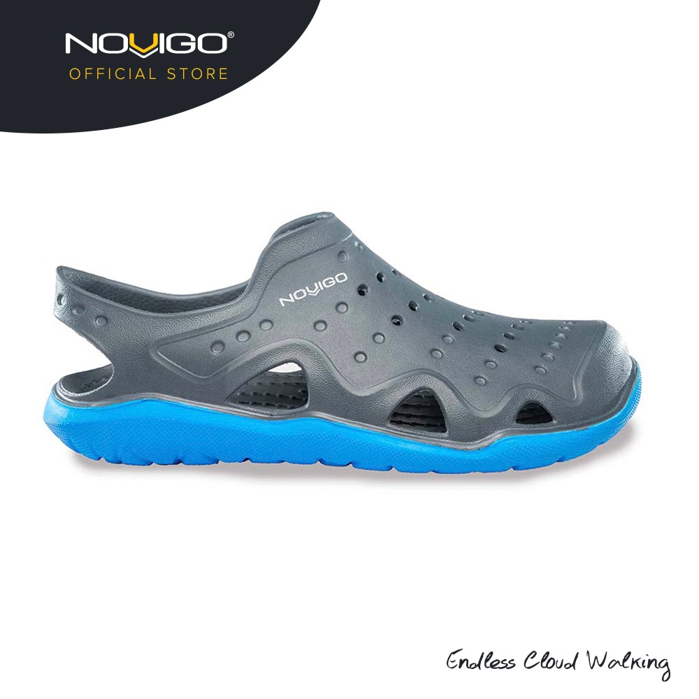 Novigo® Lucca Dual Density Unisex EVA Sandal (Thunder Grey/Peacock Blue ...