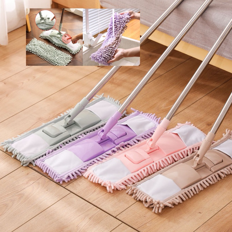 High-Quality Stainless Steel Chenille Mop Wood Floor Wet & Dry Flat Mop ...