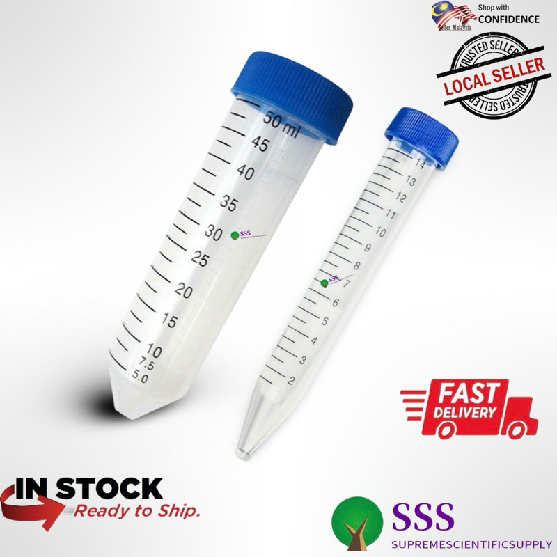 🔥[Ready stock]🔥Centrifuge Tube PP Conical Bottom ,Blue Screw Cap | Tiub ...