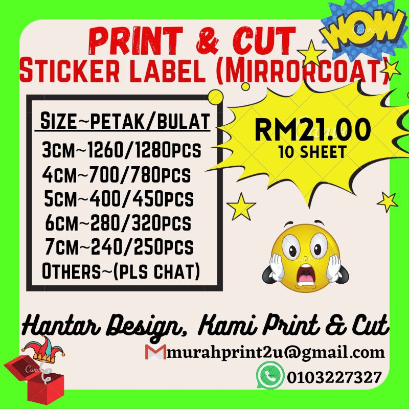 STICKER LABEL MURAH PELBAGAI SAIZ [10 SHEET] | Shopee Malaysia