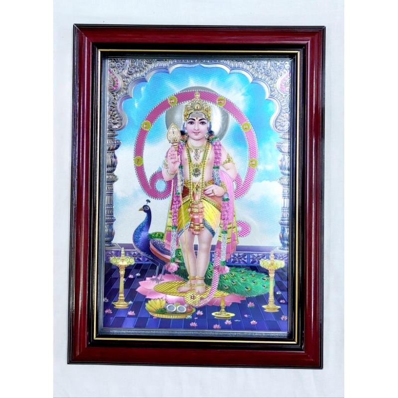 Murugan Photo Frame A4 Size Silver Foil Muruga Picture | Shopee Malaysia