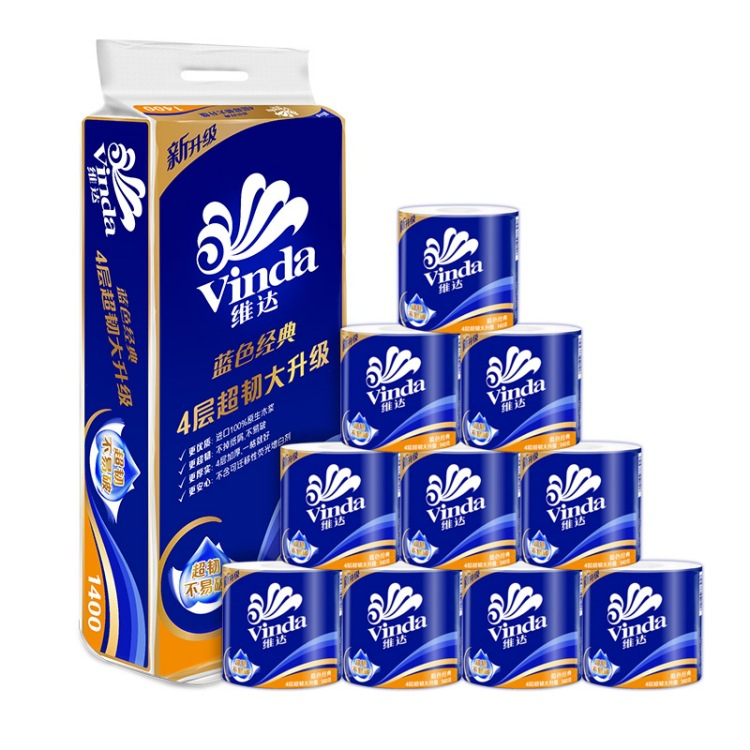 Vinda 4 Ply Smooth feel Toilet Tissue/ Tisu Tandas licin Vinda Deluxe 4 Lapis tebal & Tahan ...