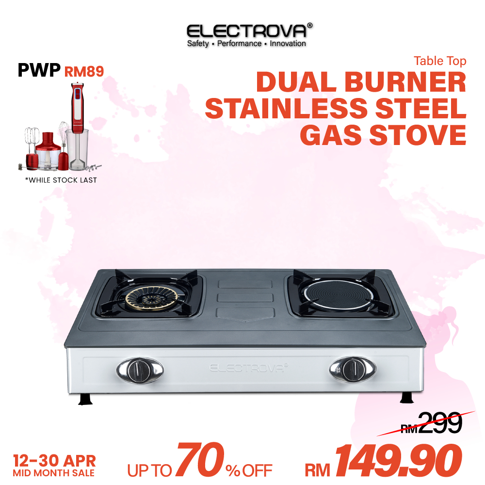 Electrova Table Top Stainless Steel Gas Stove | Shopee Malaysia