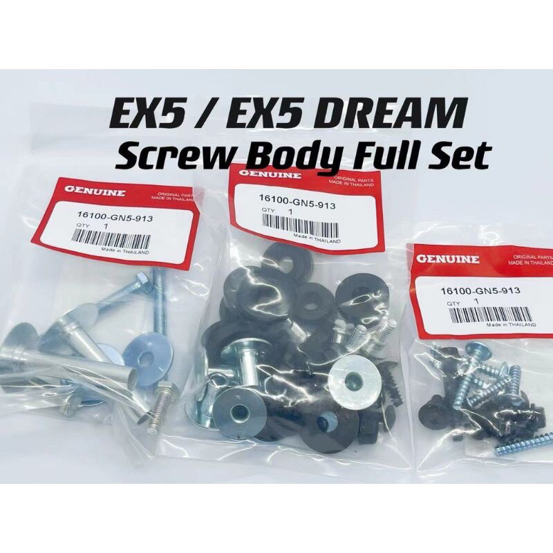 ORIGINAL HONDA EX5 / EX5 DREAM BODY COVER SET SCREW (FULL SET-3 IN 1 ...