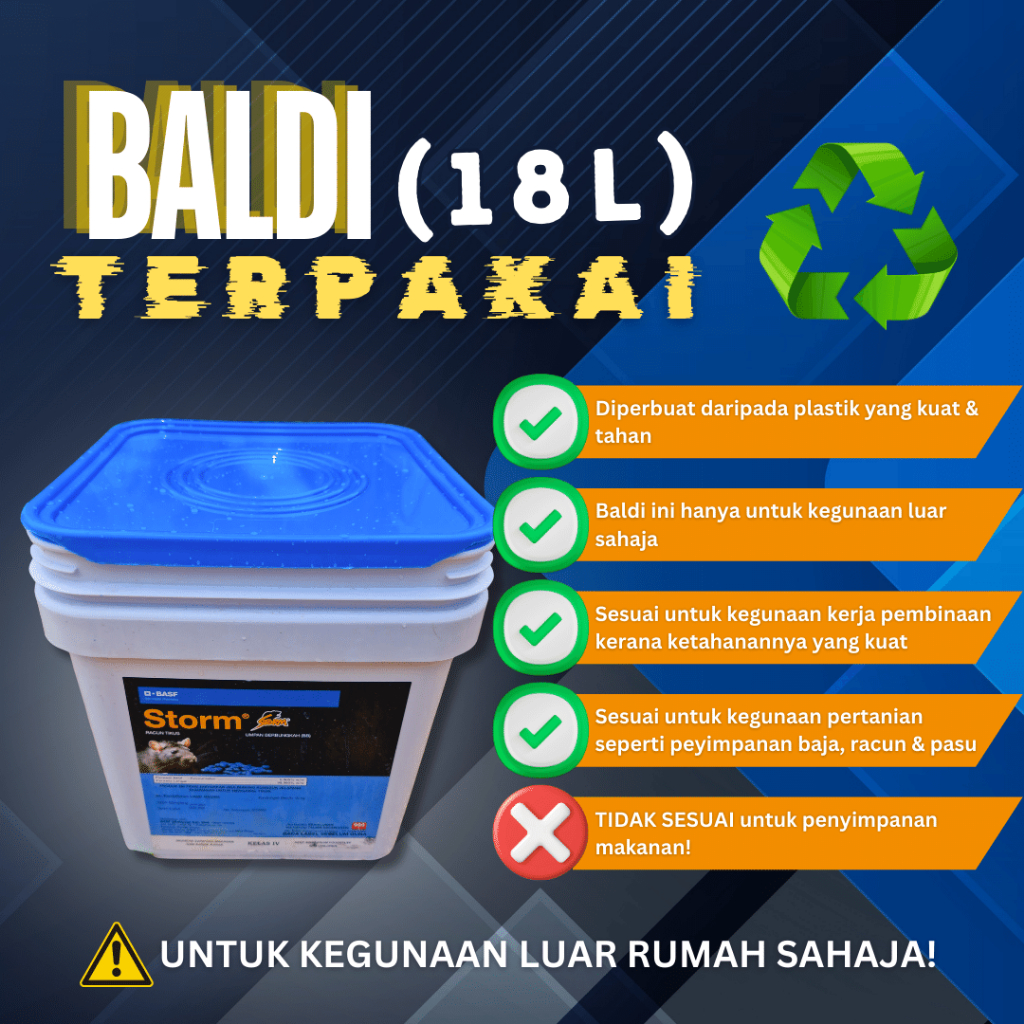 Baldi Terpakai (Bekas Racun Tikus Terpakai) 18Liter - Used racun tikus ...