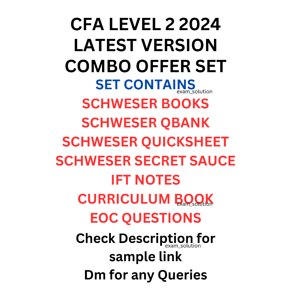 CFA level 2 2024 bundle offer (Schweser Set, Ift Materials, Institute ...