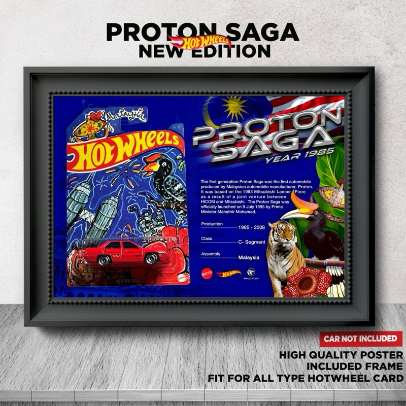 Gambar Frame Hotwheel Proton Saga 1985 Berserta Poster | Shopee Malaysia
