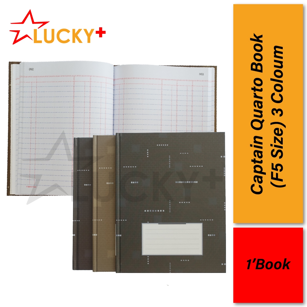 Captain F5 Quarto Book Hard Cover 3 Column With Numbering(1book ...