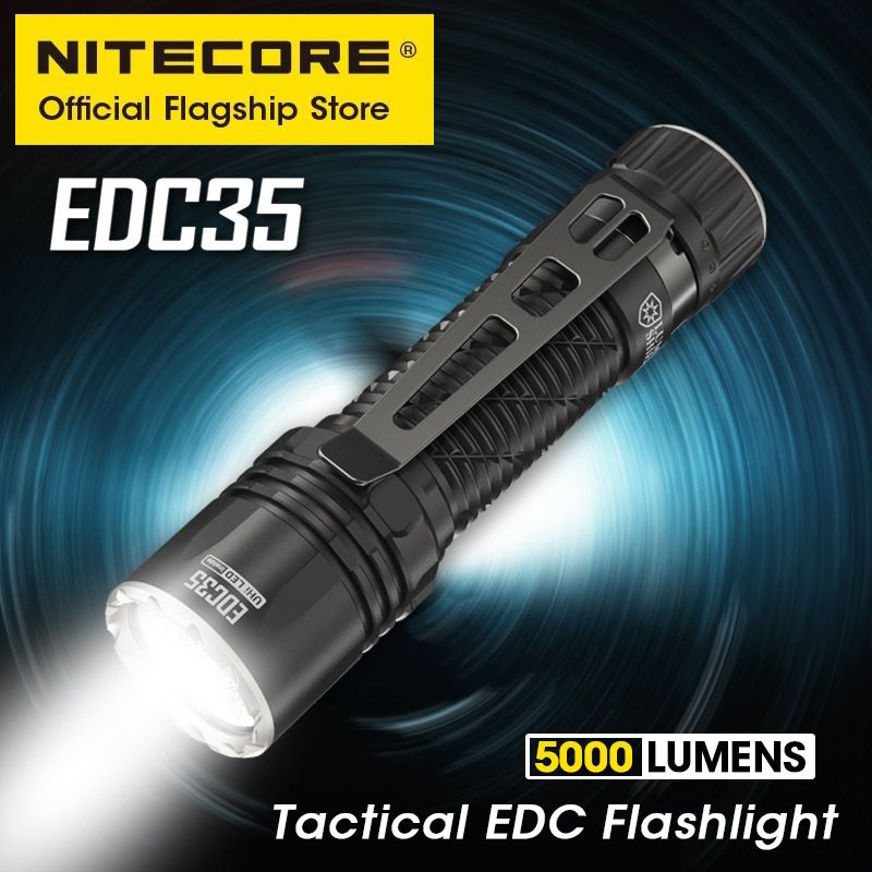 NITECORE EDC35 Torch Light Lampu Suluh 5000 Lumen 550 Meter Flashlight ...