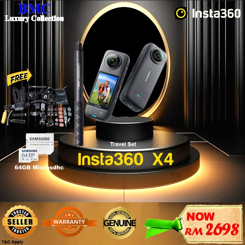 INSTA360 X4 with Travel Set A (50in1)+EvoPlus 64GB Memory Card ...