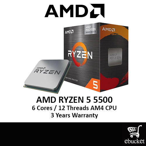AMD RYZEN 5 5500 6 CORES 12 THREADS DESKTOP PROCESSOR | Shopee Malaysia