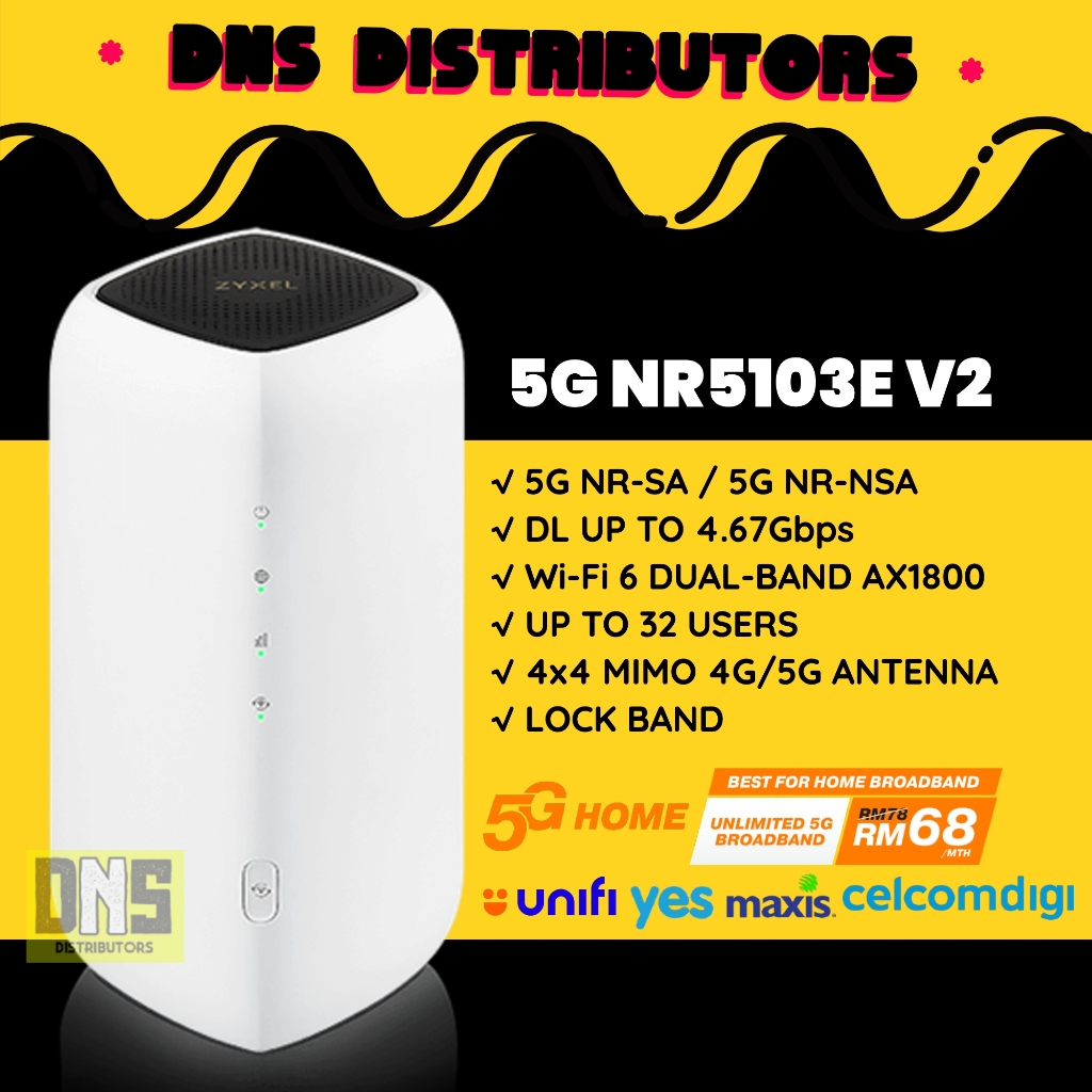 5G Umobile Yes HOME Broadband Zyxel NR5103E Modem 5G EE / 3UK Network ...