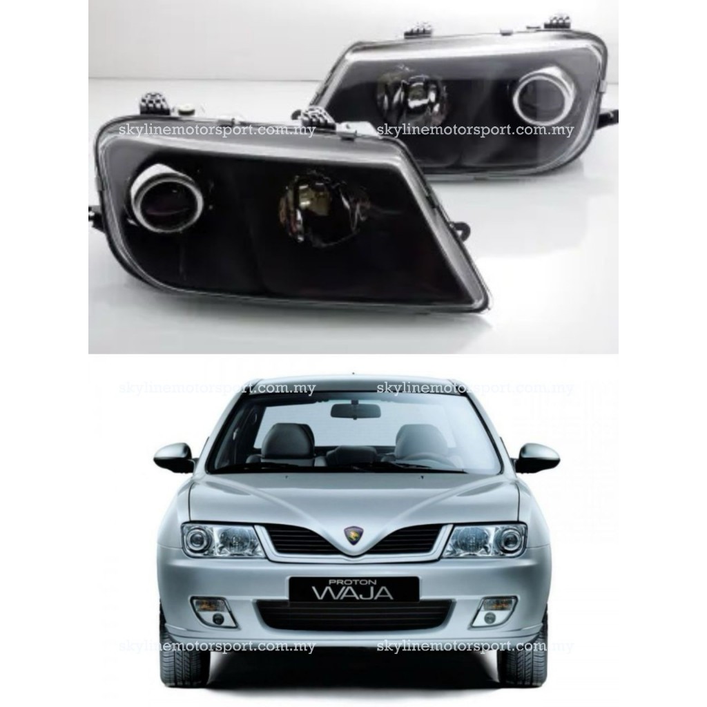 Proton Waja Projector Head Lamp Crystal Black Base | Shopee Malaysia