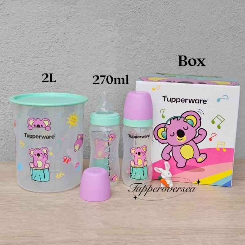 Tupperware Baby Set (Baby Bottle 270ml + One Touch Canister 2L ...