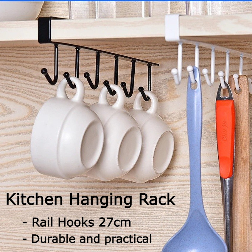 《Kitchen Cabinet Hook》 | Cabinet Hanger | Kitchen Hanging Rack | Rail ...