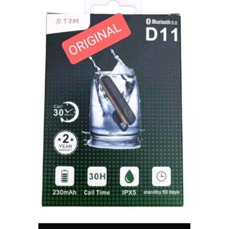 TRM MODEL: D11 ORIGINAL Waterproof Bluetooth Headset (Ready Stock ...