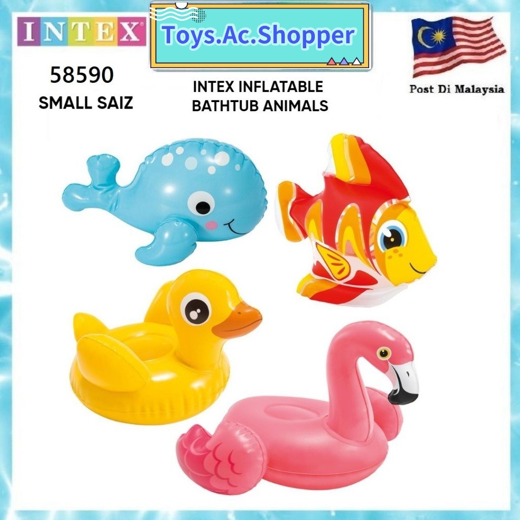 Intex 58590 Fun Water Inflatable Toy Cute Animal Baby Bath Budak ...