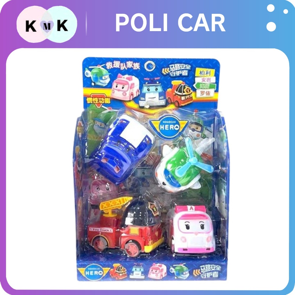 KMK SHOP Robocar Poli Mini Pull Back Cars Toys/ Kids Toy Car Hero Toy ...