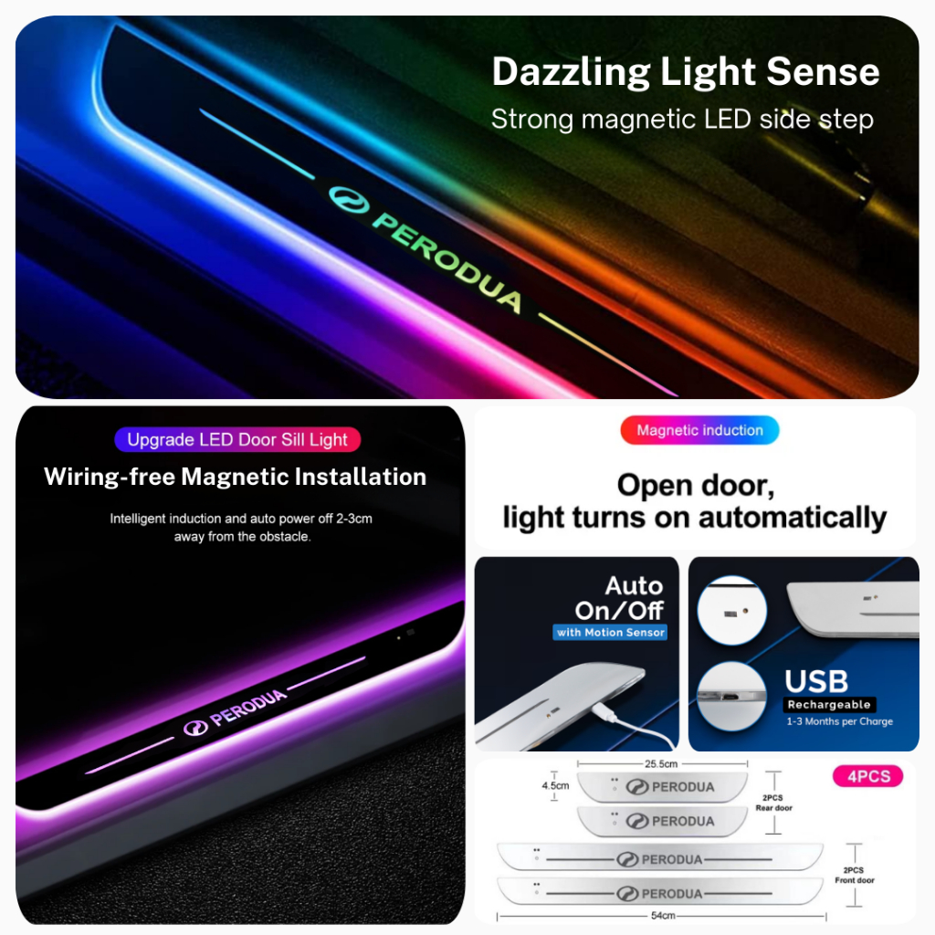 Perodua Myvi Bezza Axia Aruz Ativa Alza RGB LED Door Side Sill Side ...