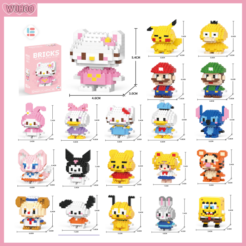 Brick DIY Mini Building Block Character Model Nano Block Cartoon Toys Cartoon Puzzle Connection ...