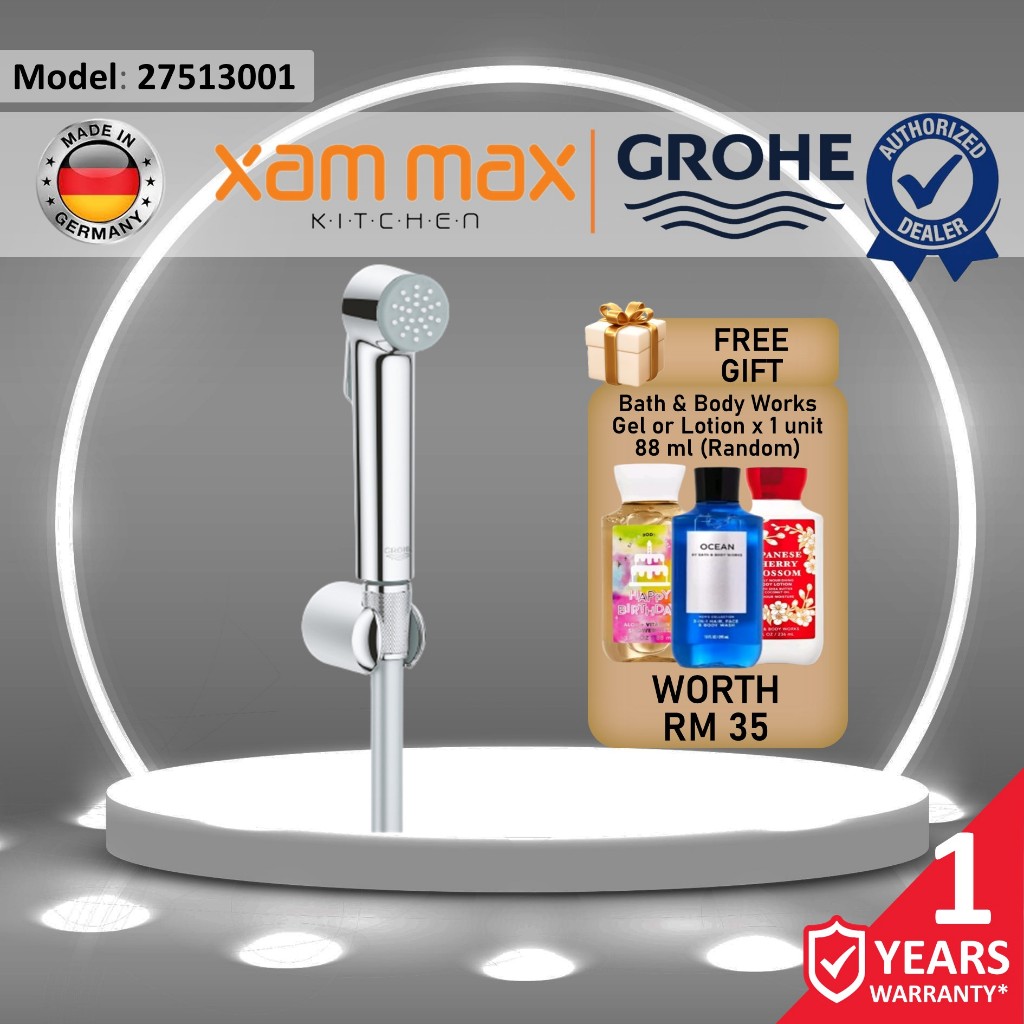 Grohe Hand Spray Bidet 27513001 Tempesta-F Trigger Spray Wall Holder ...