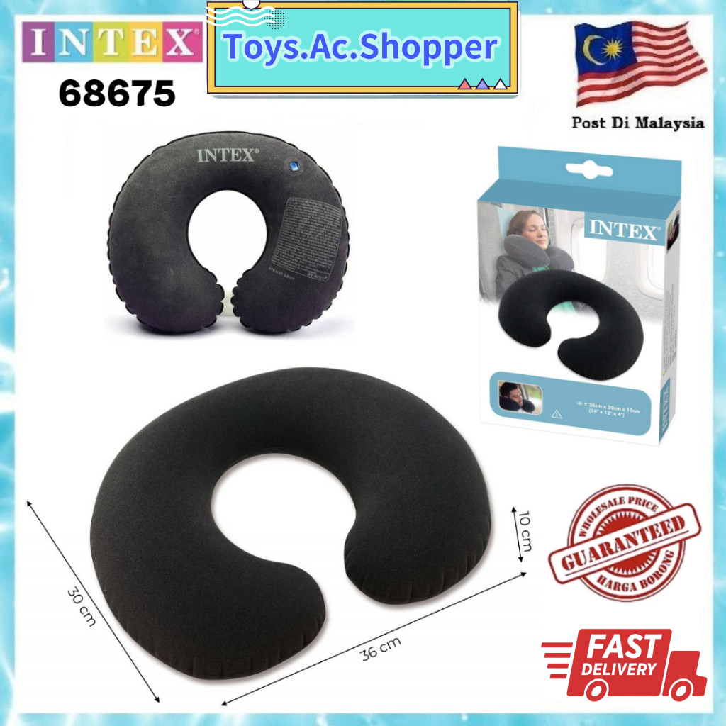 Intex 68675 Inflatable U Shaped Neck Pillow Sleep Nap Air Cushion Head ...