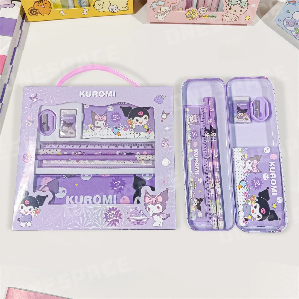 7 In 1 Kuromi Stationery Set With Handle Cute Sanrio Melody Cinnamoroll ...