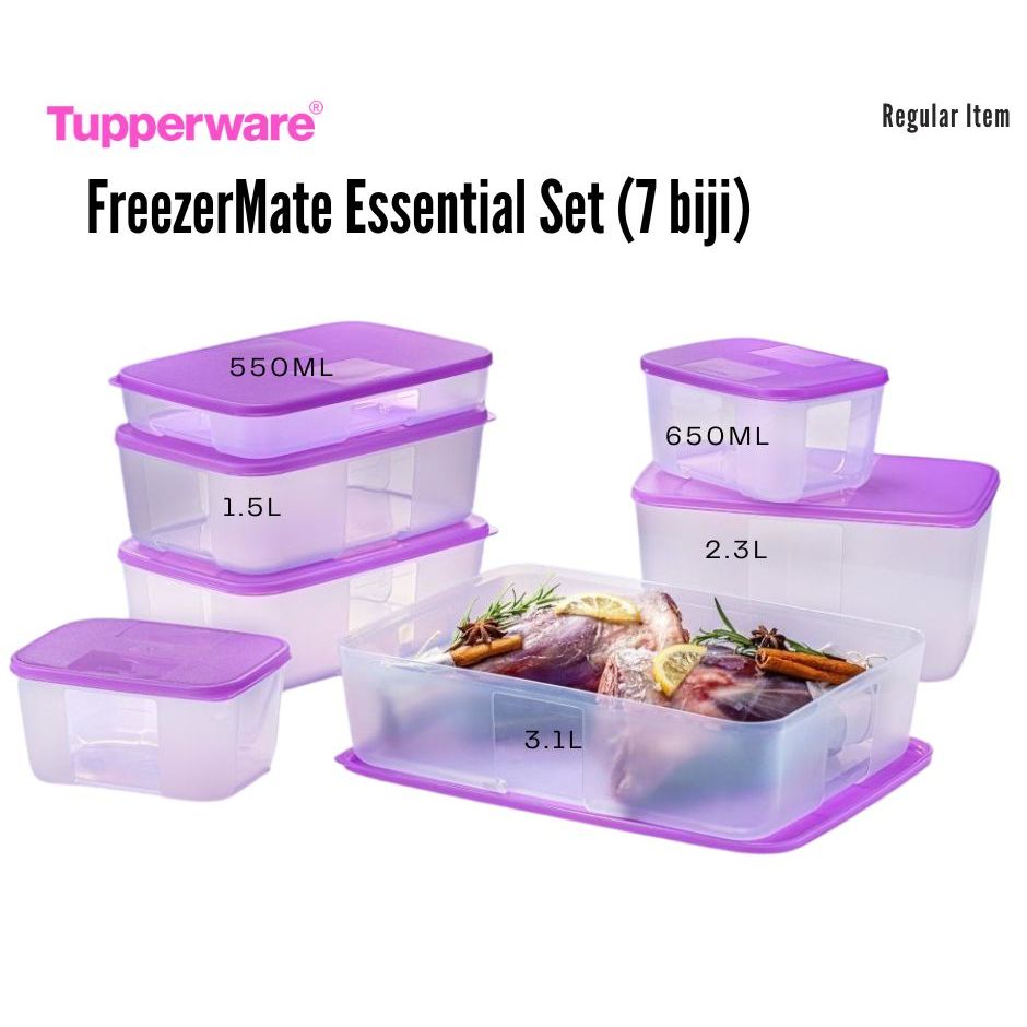 Tupperware FM Freezermate Essential Set (7pcs) Bekas Peti Ais Food ...