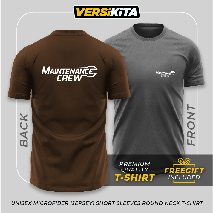 MAINTENANCE CREW Microfiber Roundneck Short Sleeves T-Shirt / XS - 7XL ...
