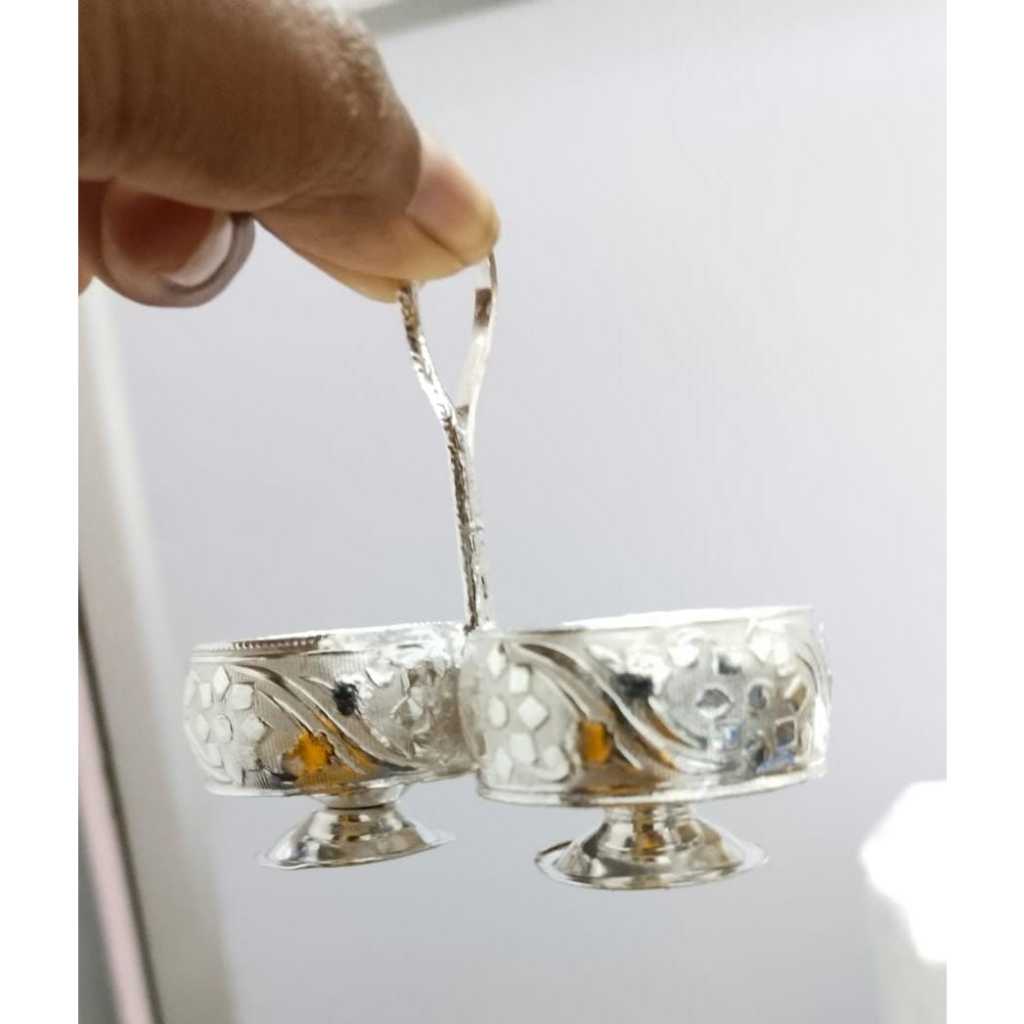 Ready stock Indian German silver sindoor chandan box / Kumkum Box ...