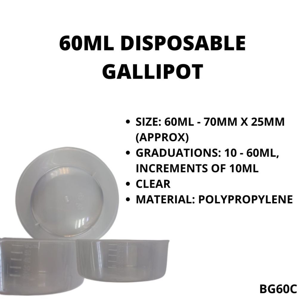 60ML / 150 ML DISPOSABLE GALLIPOT | CLEAR | RECYCLABLE | Shopee Malaysia
