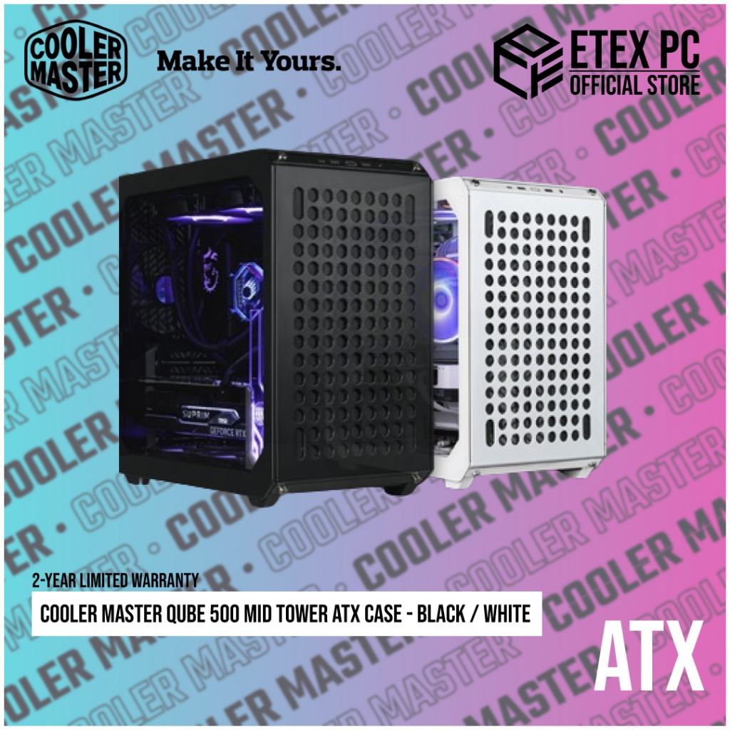 Cooler Master QUBE 500 Mid Tower ATX Case - Black / White # Q500-KGNN ...