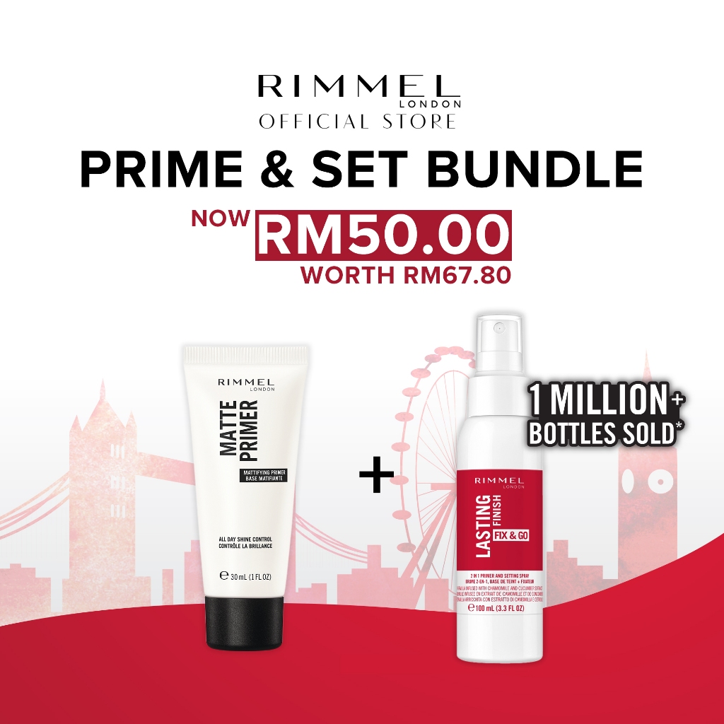 Rimmel Prime & Set Bundle (Lasting Matte Primer 30ml + Lasting Finish ...