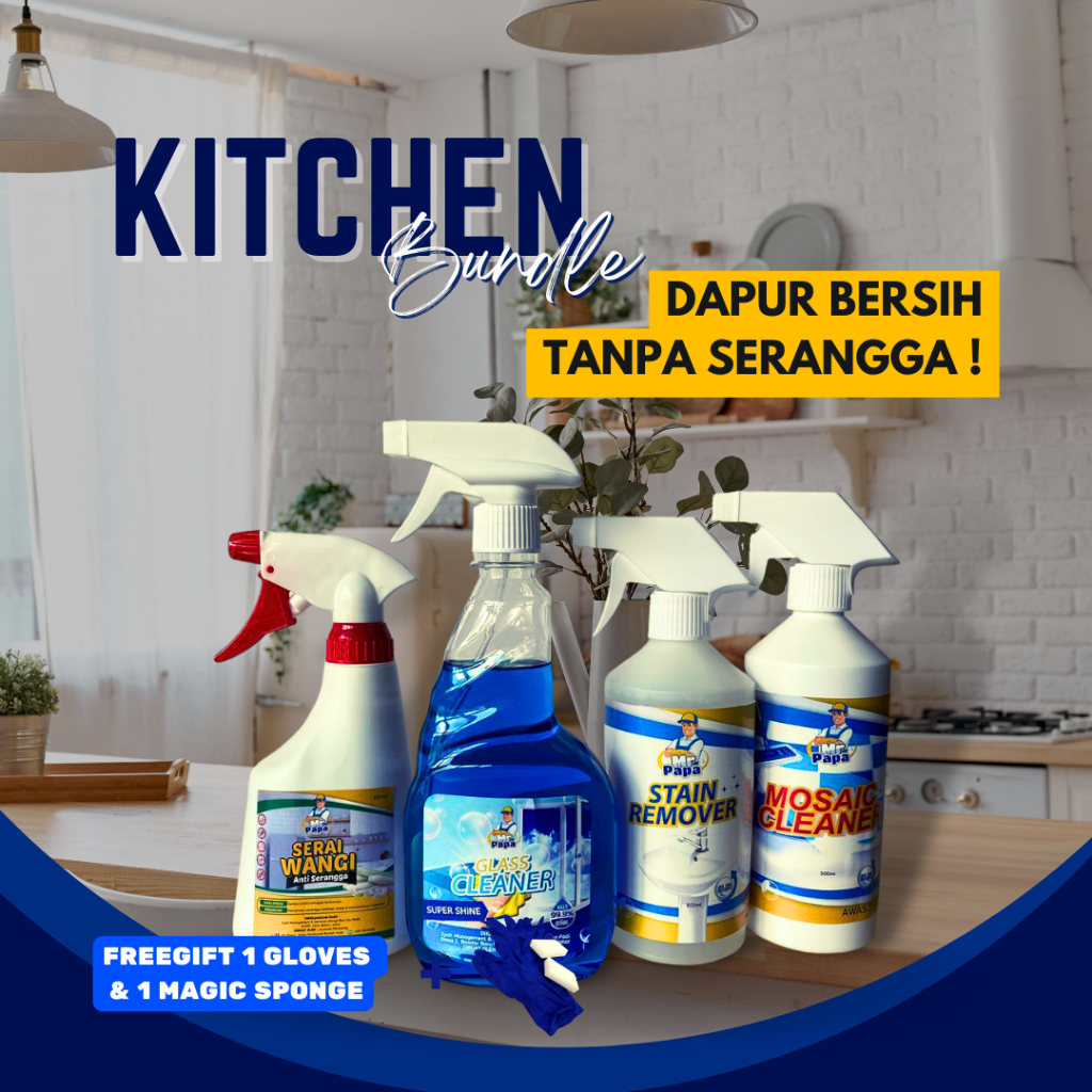 KITCHEN BUNDLE MR PAPA 500ML { MOSAIC+ CEMENT+GLASS CLEANER+SERAI WANGI ...