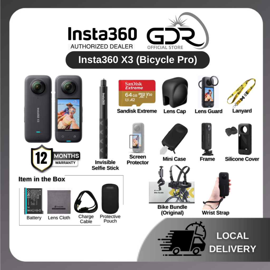 Insta360 X3 - 5.7K Dual-Mode Ultimate 360 Sport Action Camera Panoramic ...
