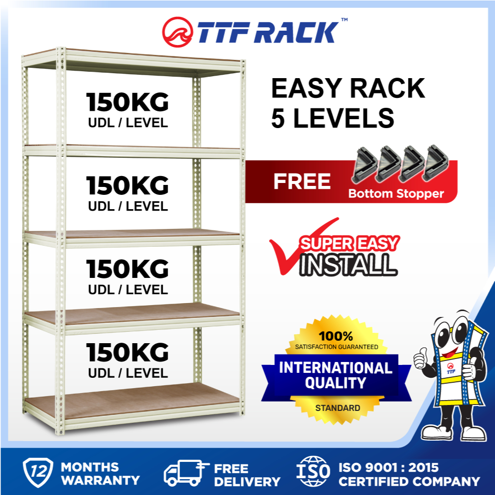 TTF Rack™️EASY RACK H150-210cm 5Level /Boltless Rak Besi Bertingkat ...