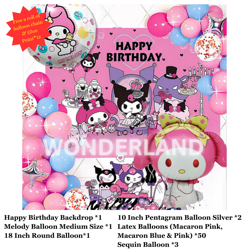 Melody Theme Birthday Balloon Set Party Decoration for Boy&Girl Balon ...
