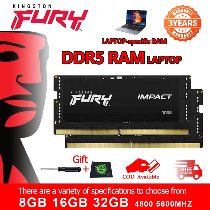 [Local Stock]Kingston Fury Impact DDR5 RAM Laptop 4800MHz 5600Mhz RAM SODIMM 8GB 16GB 32GB ...