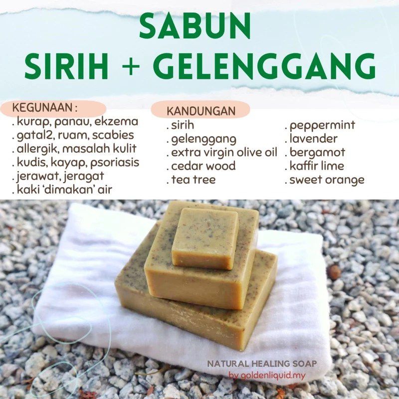 SABUN GATAL Ruam Ekzema Jerawat Jeragat Psoriasis Gelenggang + Sirih ...
