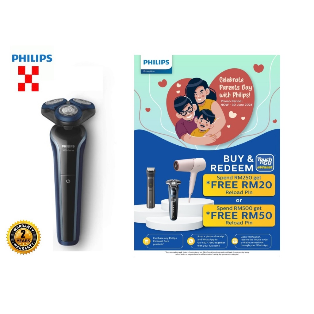 (With Bubble Wrap) Philips Wet & Dry Washable Rechargeable Shaver S3608 ...