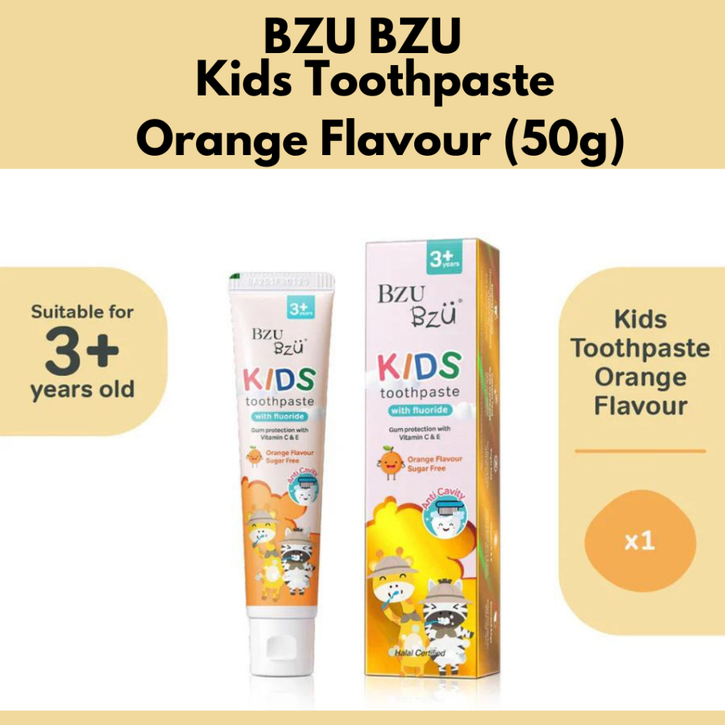 [BZU BZU] Kids Toothpaste Orange Flavour (50g) | Shopee Malaysia