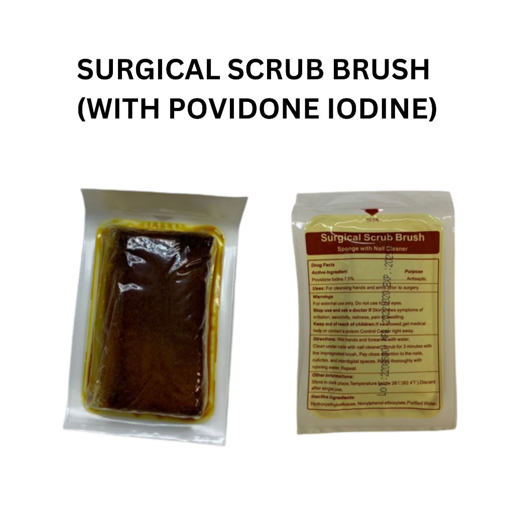SURGICAL SCRUB BRUSH I WITH POVIDONE IODINE 7.5% I ANTISEPTIC I SINGLE ...
